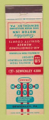 Matchbook Cover - Sewickley Motor Inn PA | eBay
