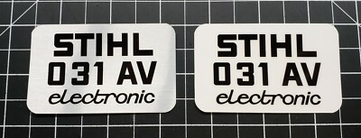 Stihl 031 AV electronic badge plate "full overlay vinyl decal" - Old ...