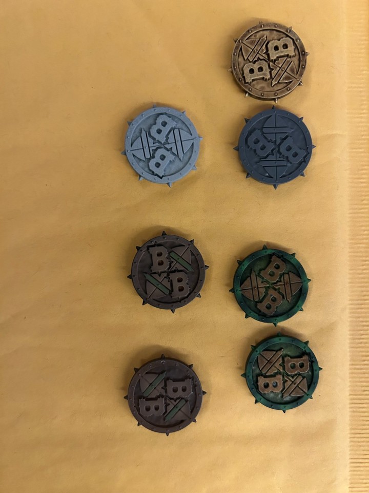 Blood Bowl Games Workshop Coins Token Black Ork, Nurgle, Skaven, Wood ...