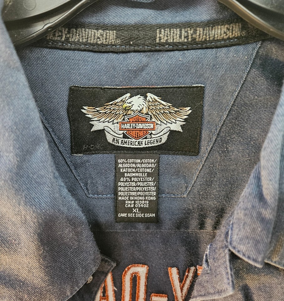 2005 Harley-Davidson Mens XL Button Down Short Sleeve Shirt DAMAGED ...