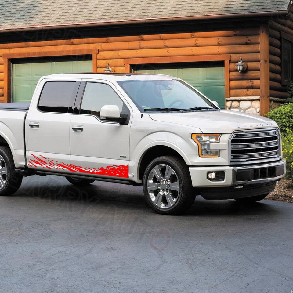 Red Splash Smudge Graphics Car Side Body Vinyl Decal Sticker For Ford ...