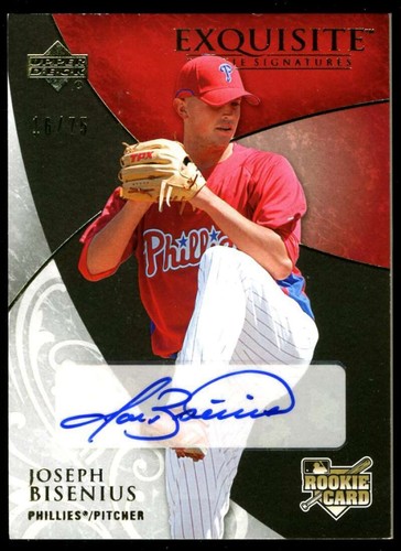Joseph Bisenius 2007 Upper Deck Exquisite Rookies Gold 16/75 Autograph ...