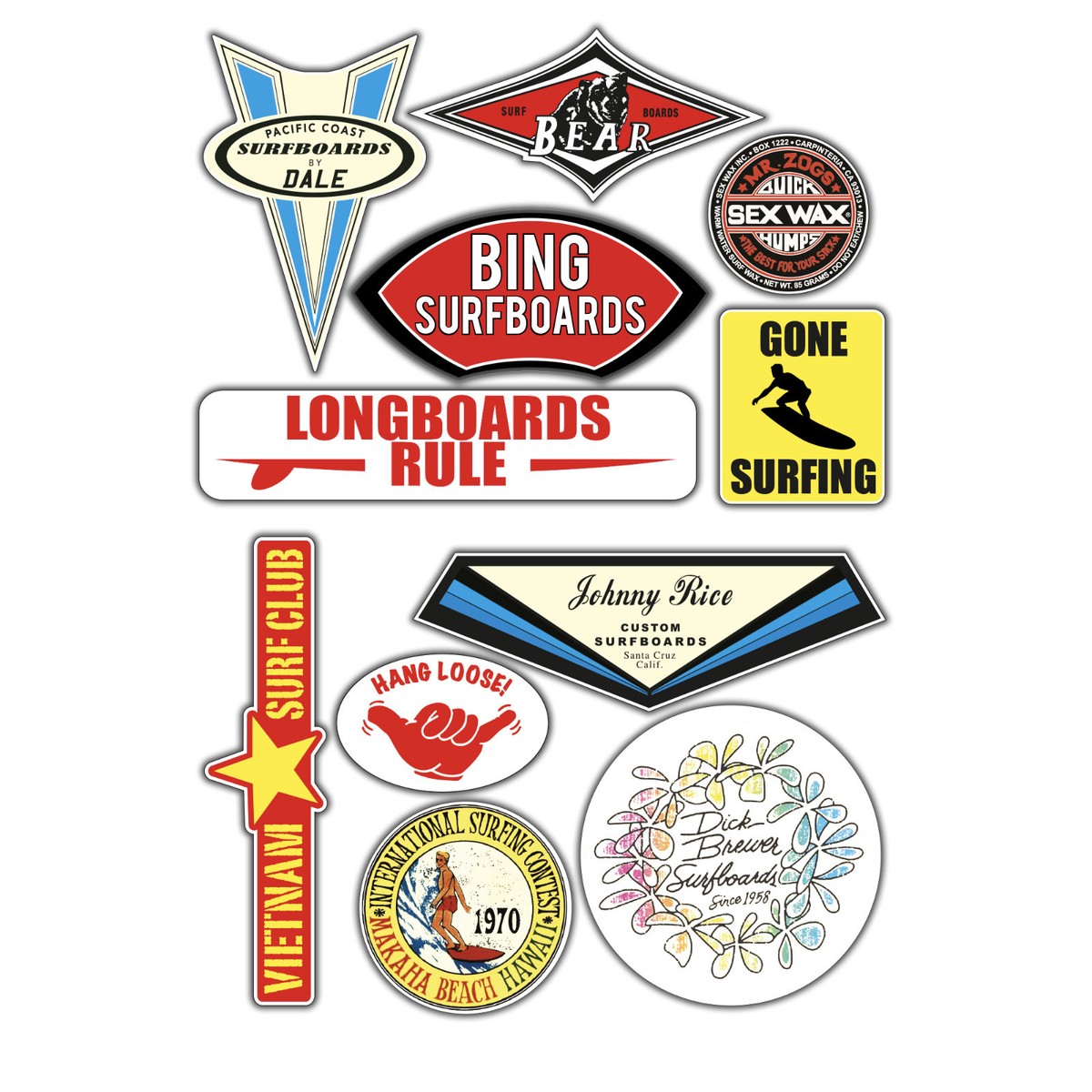 Vintage Surf Stickers
