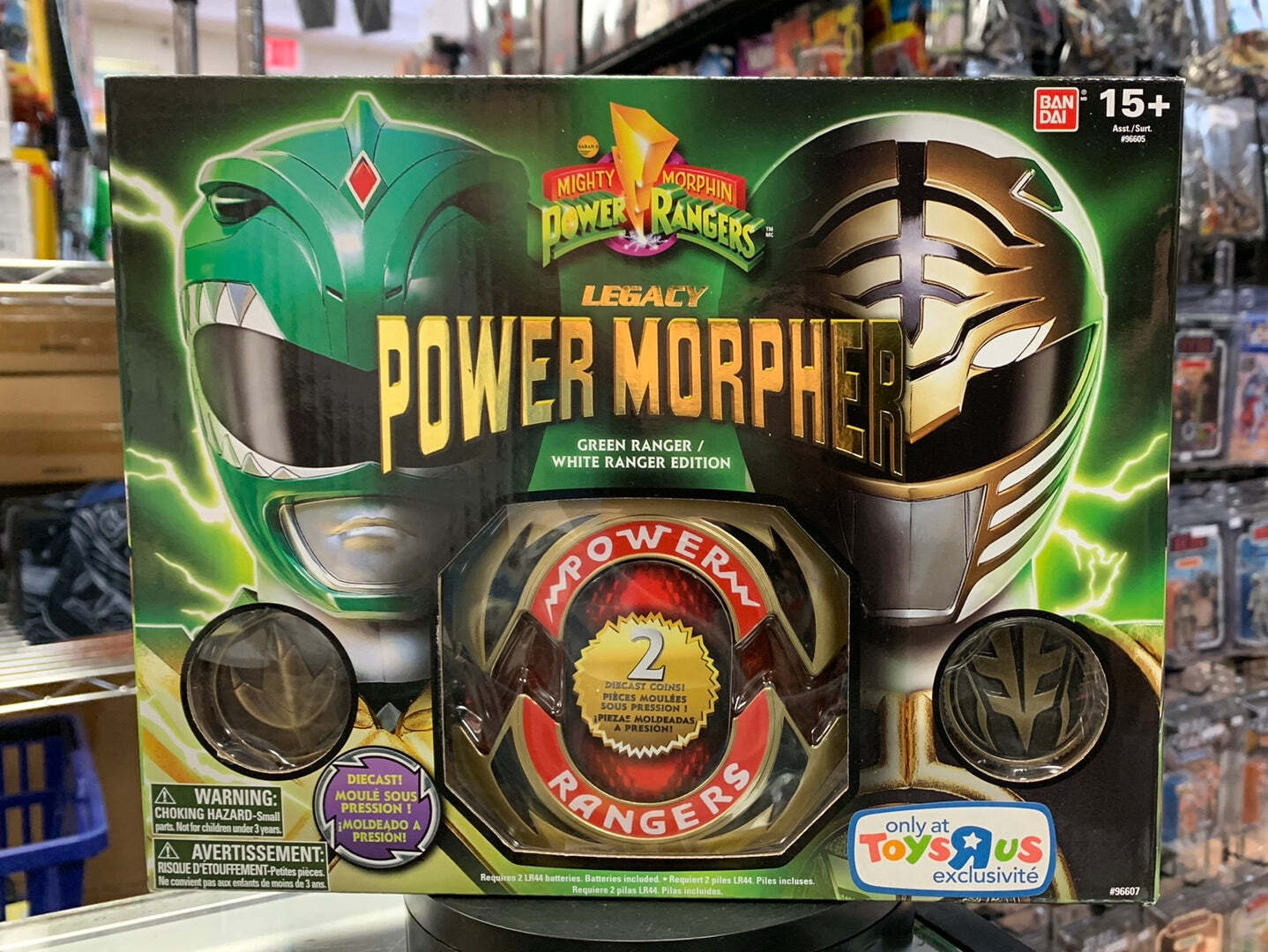 Bandai Mighty Morphin Power Rangers Legacy Morpher Green White Ranger ...