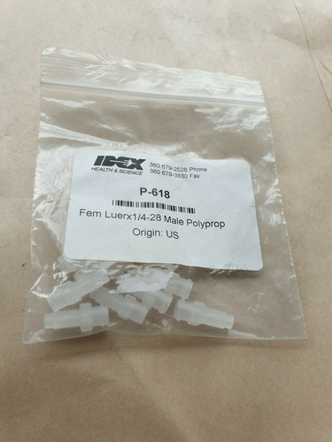 IDEX P-618 FEM LUERX1/4-28 MALE POLYPROP 8/PK (R3S9.6B1) | eBay