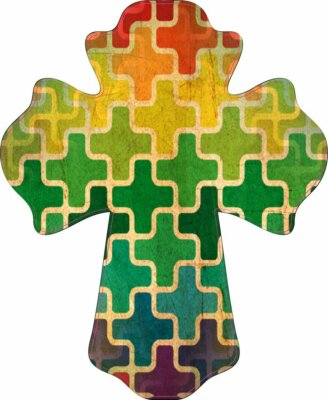 4inx5in Puzzle Multi Colored Cross Bumper Sticker Decal Car Wind | eBay