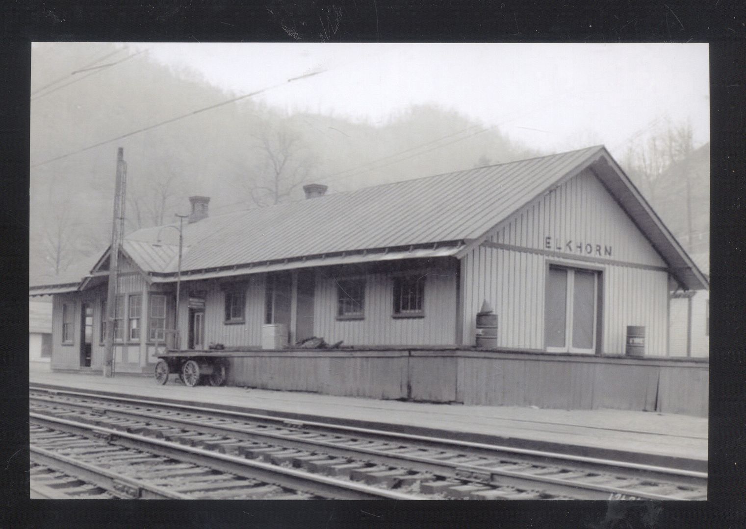 REAL PHOTO ELKHORN WEST VIRGINIA RAILROAD DEPOT TRAIN STATION POSTCARD ...