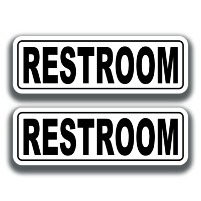 RESTROOM DECAL Bathroom sign Stickers Bogo For Truck Window Business ...