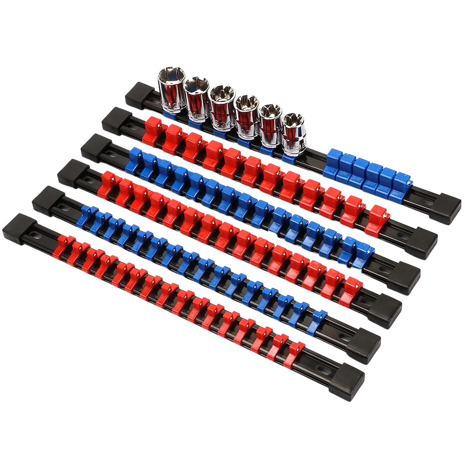 6x Wrench Holder Rail Tray Socket Wrench Storage Rack Sockets Spanner ...