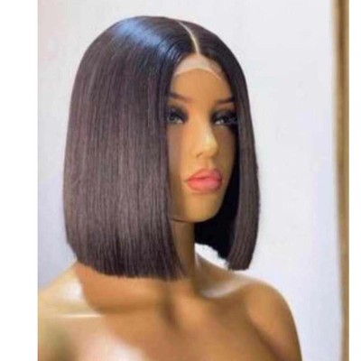 Brazilian Indian Remy Short Bob Straight Wig T Part Lace Front Human ...