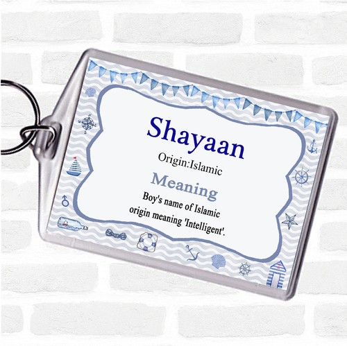 Shayaan Name Meaning Bag Tag Keychain Keyring Nautical | eBay