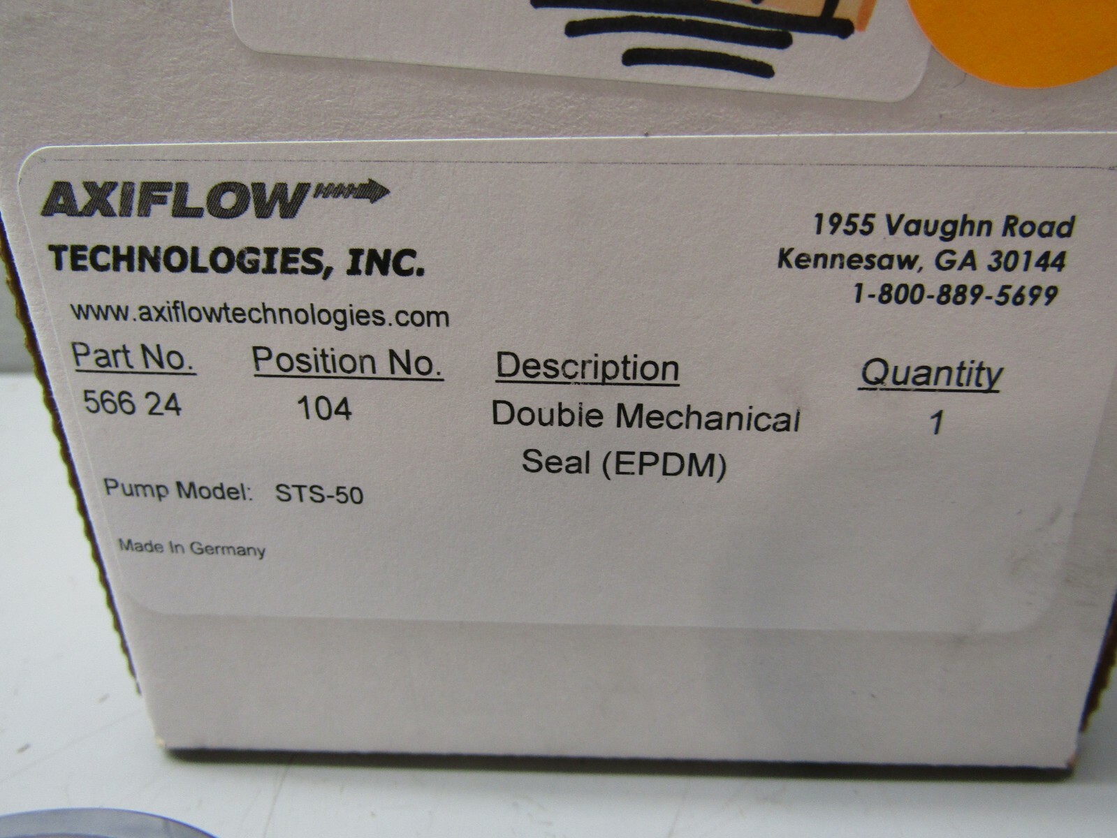 Axiflow Technologies STS-50 Pump 566-24 Double Mechanical Seal | eBay