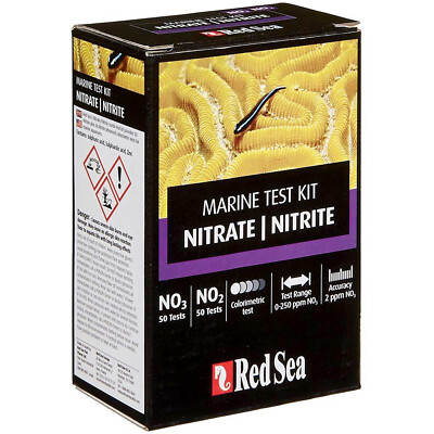 Red Sea Nitrate and Nitrite Marine Test Kit 50 Saltwater Aquarium Tests ...