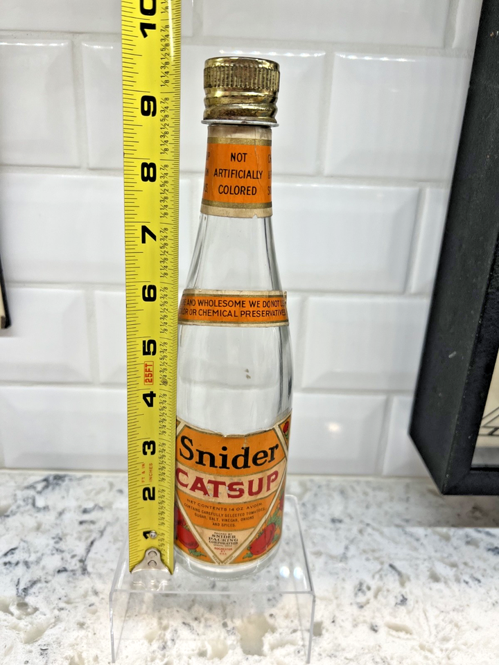 RARE ANTIQUE SNIDER CATSUP - ORIGINAL LABEL'S & CAP ROCHESTER N.Y. | eBay