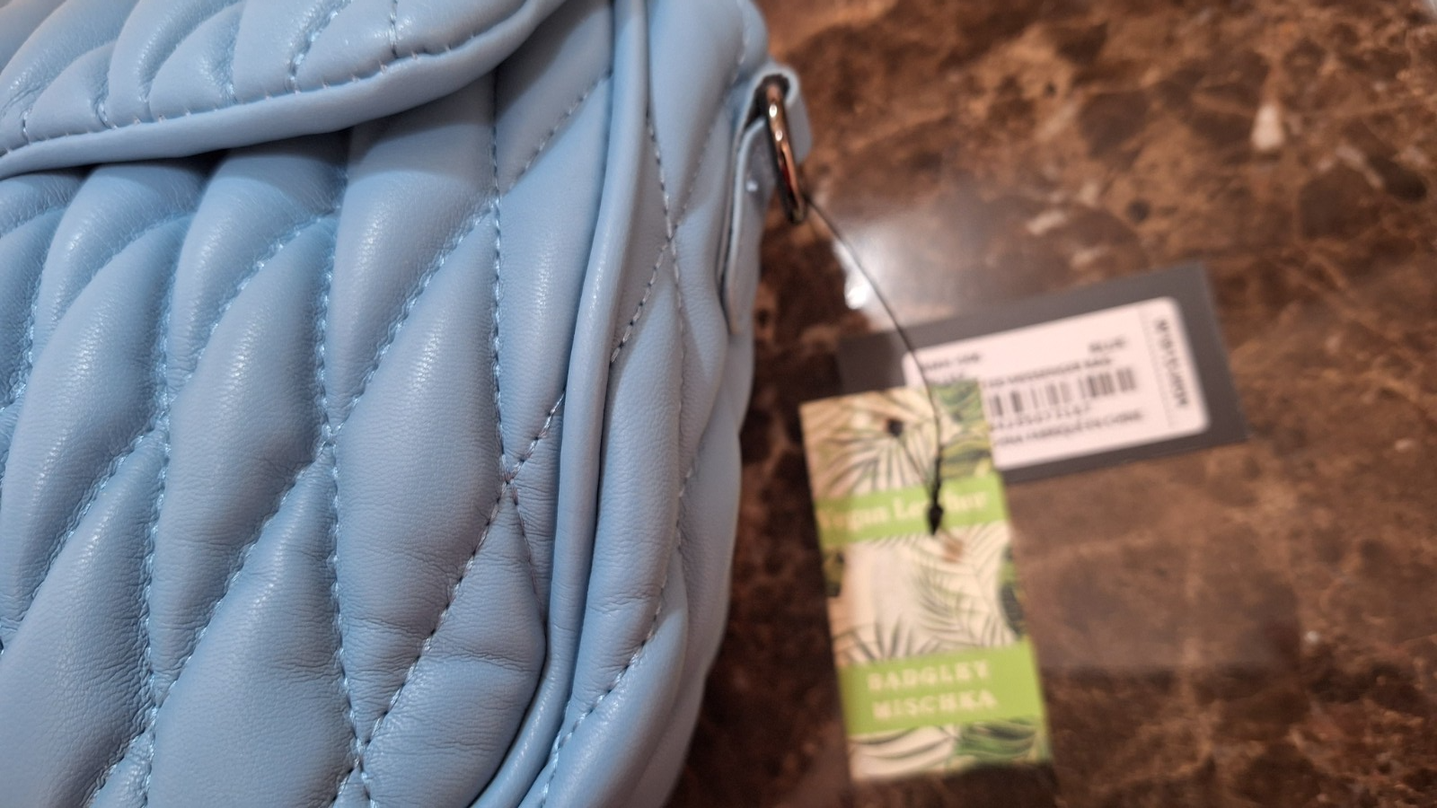 Badgley Mischka Mini Quilted Messenger $149 Bag BMH - 506 Baby Blue NWT ...
