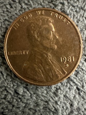 1981 D Lincoln Memorial Penny Coin Obverse DDOR RD Error Rare Filled ...