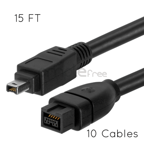 10 pack FireWire 15 FT Cable 800 Bilingual Fire Wire iLink DV Cable 9P ...