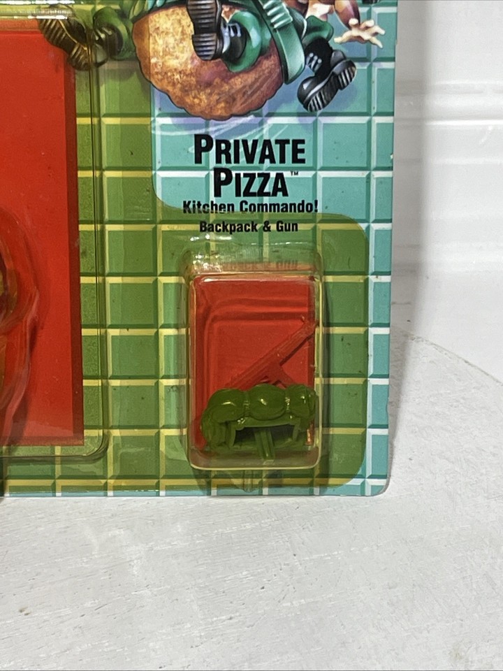 Vintage 1988 Mattel Food Fighters PRIVATE PIZZA w/ Gun & Backback - New ...