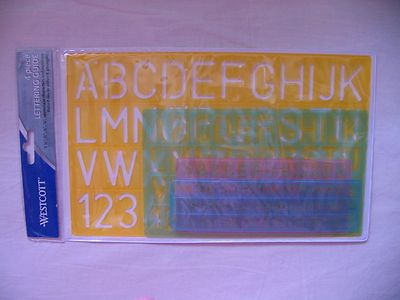 Westcott 4-Piece Lettering Guide 1-1/8", 7/8', 3/8" Upper Case ...