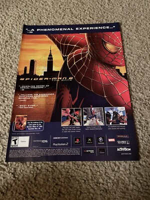 Vintage 2004 SPIDERMAN 2 THE GAME PS2 Video Game Poster Print Ad | eBay