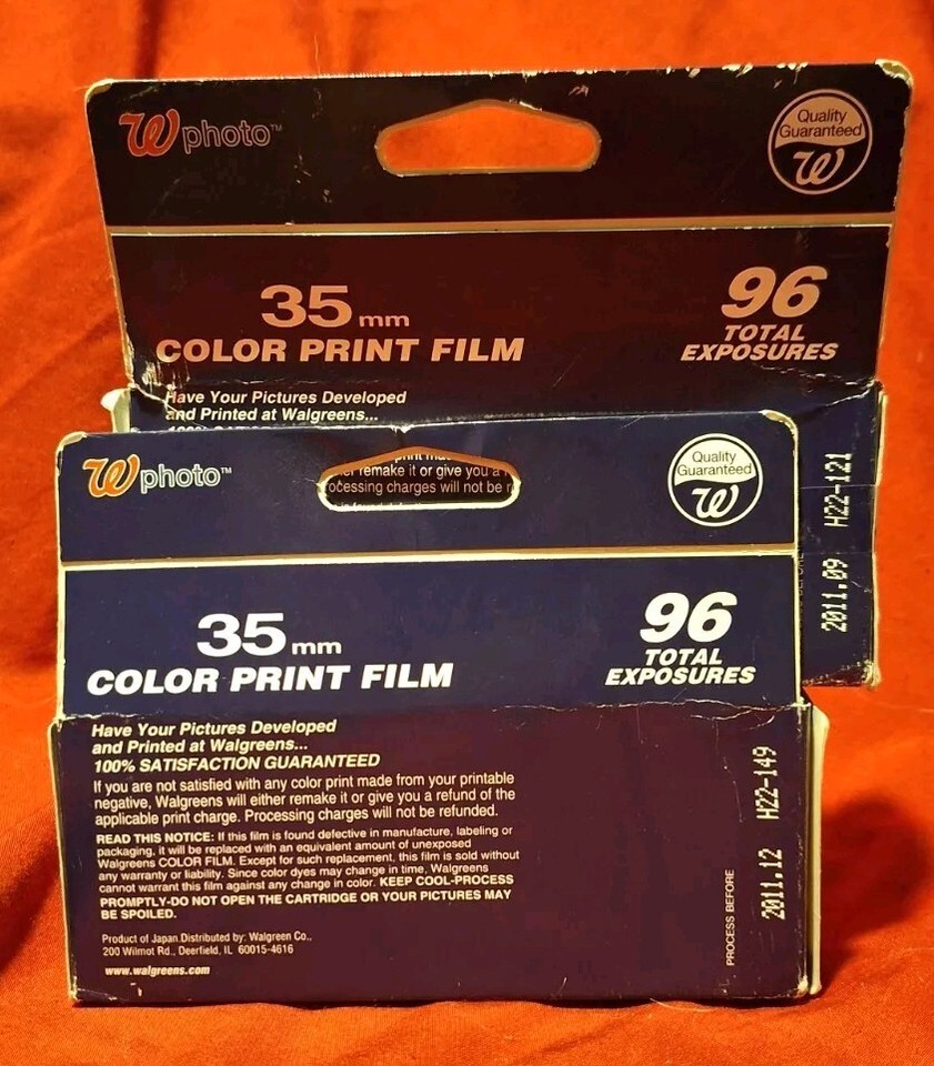 LOT of 2 Walgreens 35mm Color Print 400 ISO Film 4 Pack (8 Rolls, 192 ...