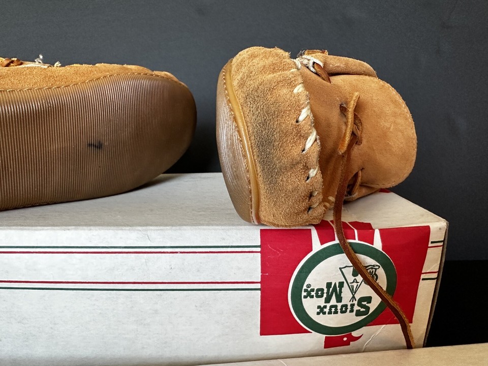 Vintage Ladies Sioux Mox Moccasins Real Leather Fleece Lined 7 Slippers ...