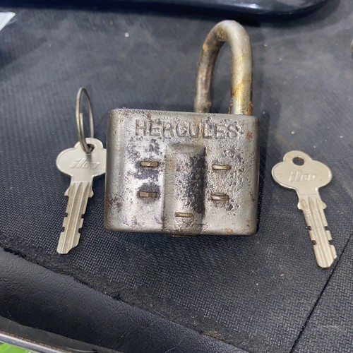 "HERCULES" (YALE) STEEL PADLOCK w/ KEYs OLD VINTAGE LOCK, ANTIQUE LOCK ...