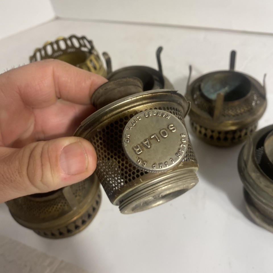 Vintage Antique Victorian Lot Of Center Draft Oil Lamp Gallery Burner ...