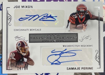 2017 PANINI NATIONAL TREASURES DUAL SIGNATURES JOE MIXON SAMAJE PERINE ...