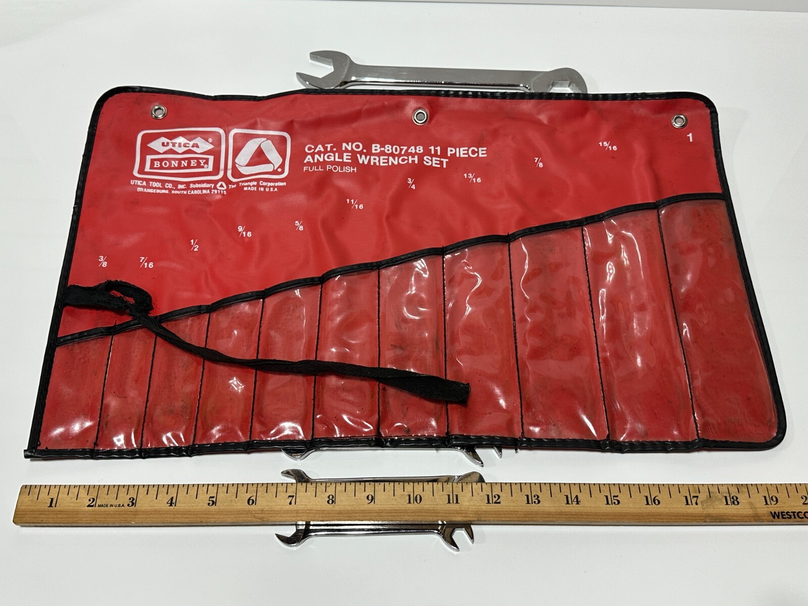 Bonney Tools USA B-80748 11pc SAE Full Polish 4-Way Angle Open-End ...