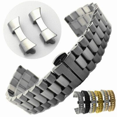 18/20MM President Style Watch Bracelet Watch Band With Curved End Links ...