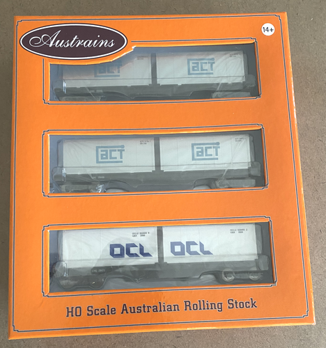 Austrains model railway container wagon pack GME 1 NSWGR not Auscision ...