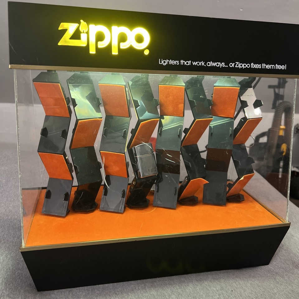 Vintage Rotating Counter Top Zippo Display With Random Lighters | eBay
