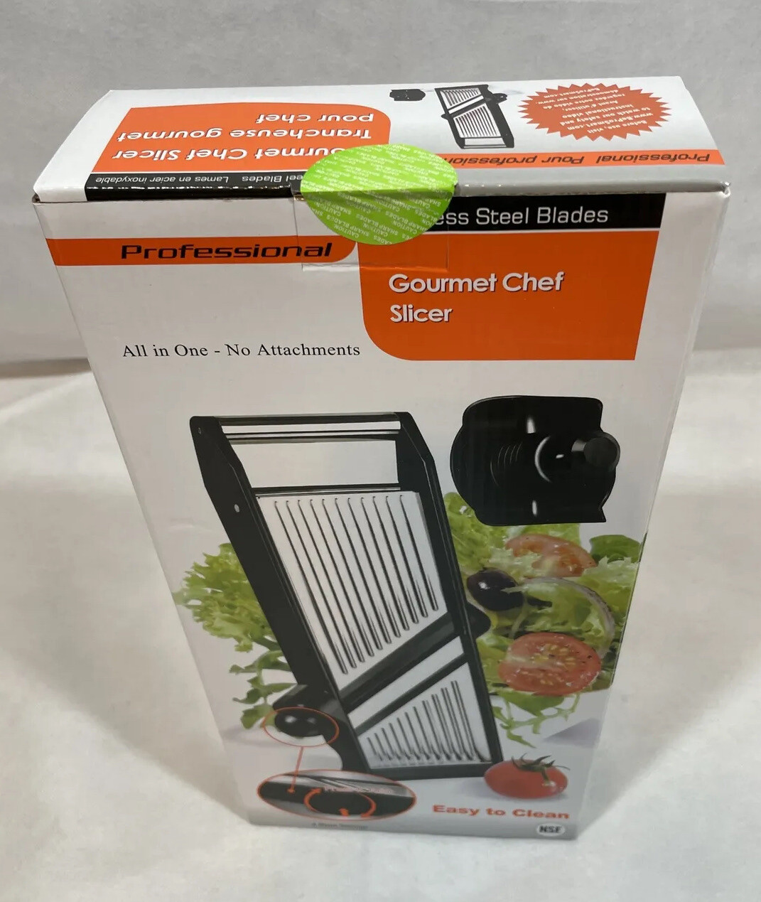 Professional Gourmet Chef Mandoline Slicer Stainless Steel Blades, New ...