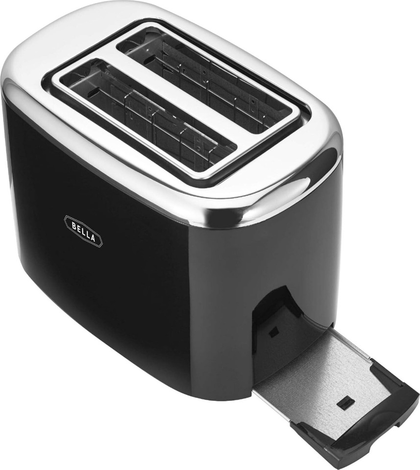 Bella 2-Slice Extra-Wide/Self-Centering-Slot Toaster Black Stainless ...