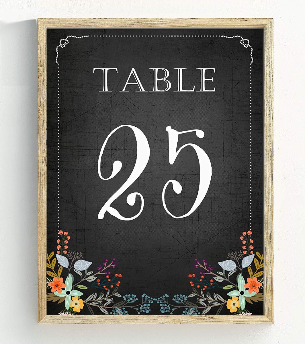 Printable Chalkboard Table Numbers
