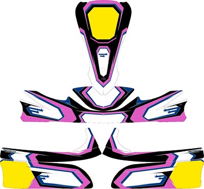STARS PINK CUSTOM FULL KART STICKER KIT - KARTING - GO KART ...