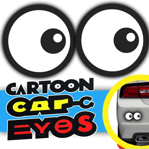 Novelty Cartoon Eyes Car Sticker Decals - Cute Funny Sticker - 85mm Set ...