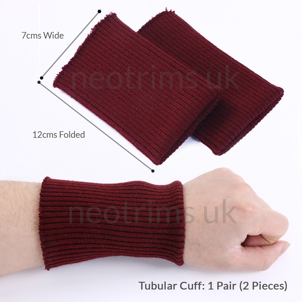 Rib Knit Cuffs Pair,Tubular Ribbing Seamless Cuffing Fabric ReVamp ...