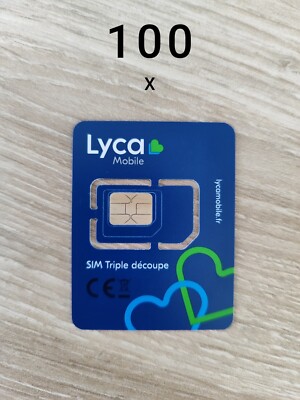 Lot De 100 Cartes sim LYCA Lycamobile 0€ Credit A Recharger Pour ...