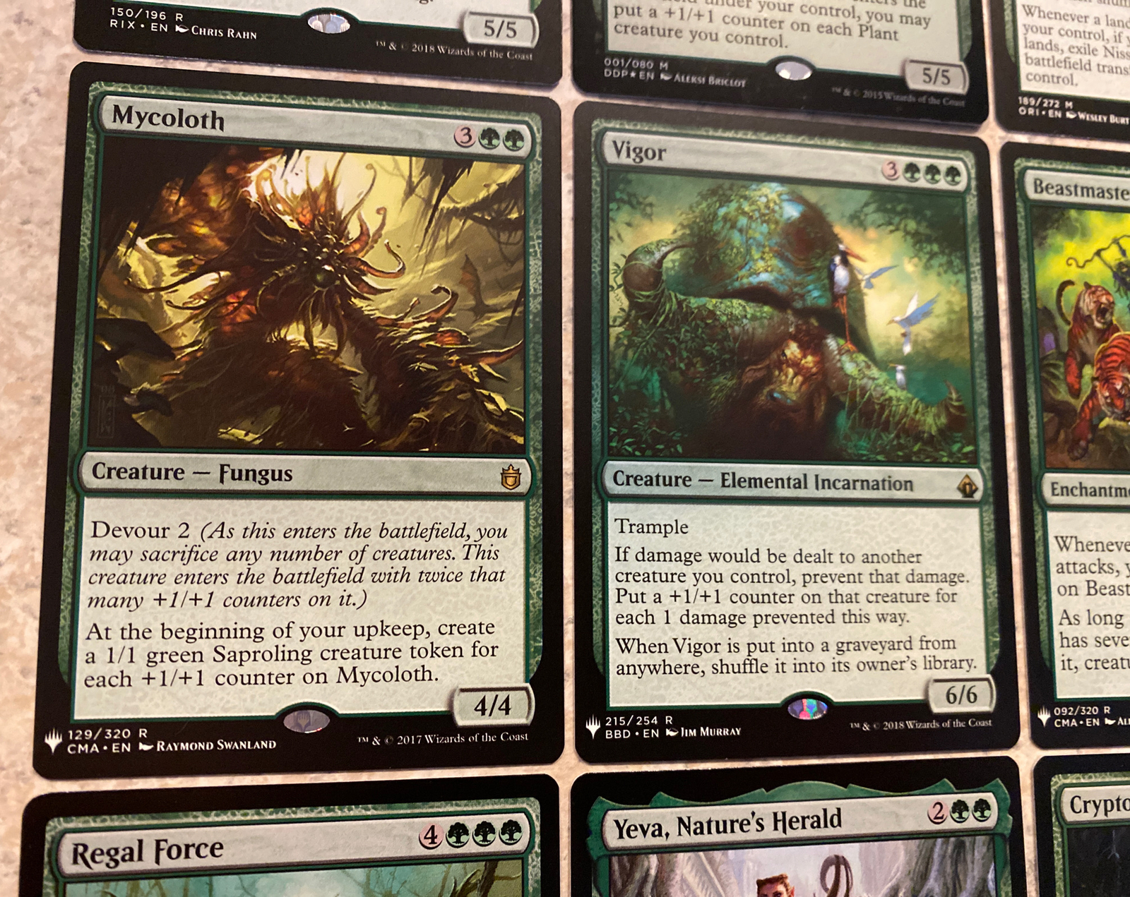 MTG Magic Green Commander Lot Cryptolith Rite, Vigor, Wayward ...