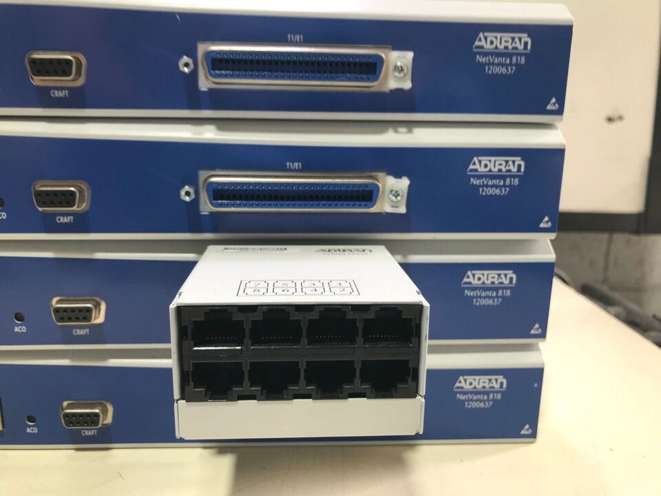 LOT OF 4: ADTRAN NETVANTA 818 1200637 NETWORK ROUTER W/ AC + 1 8 PORT ...