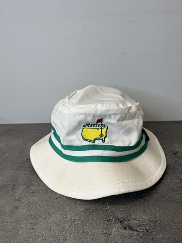 Masters Golf White Bucket Hat, Size Large, Green Stripe Ribbon ...
