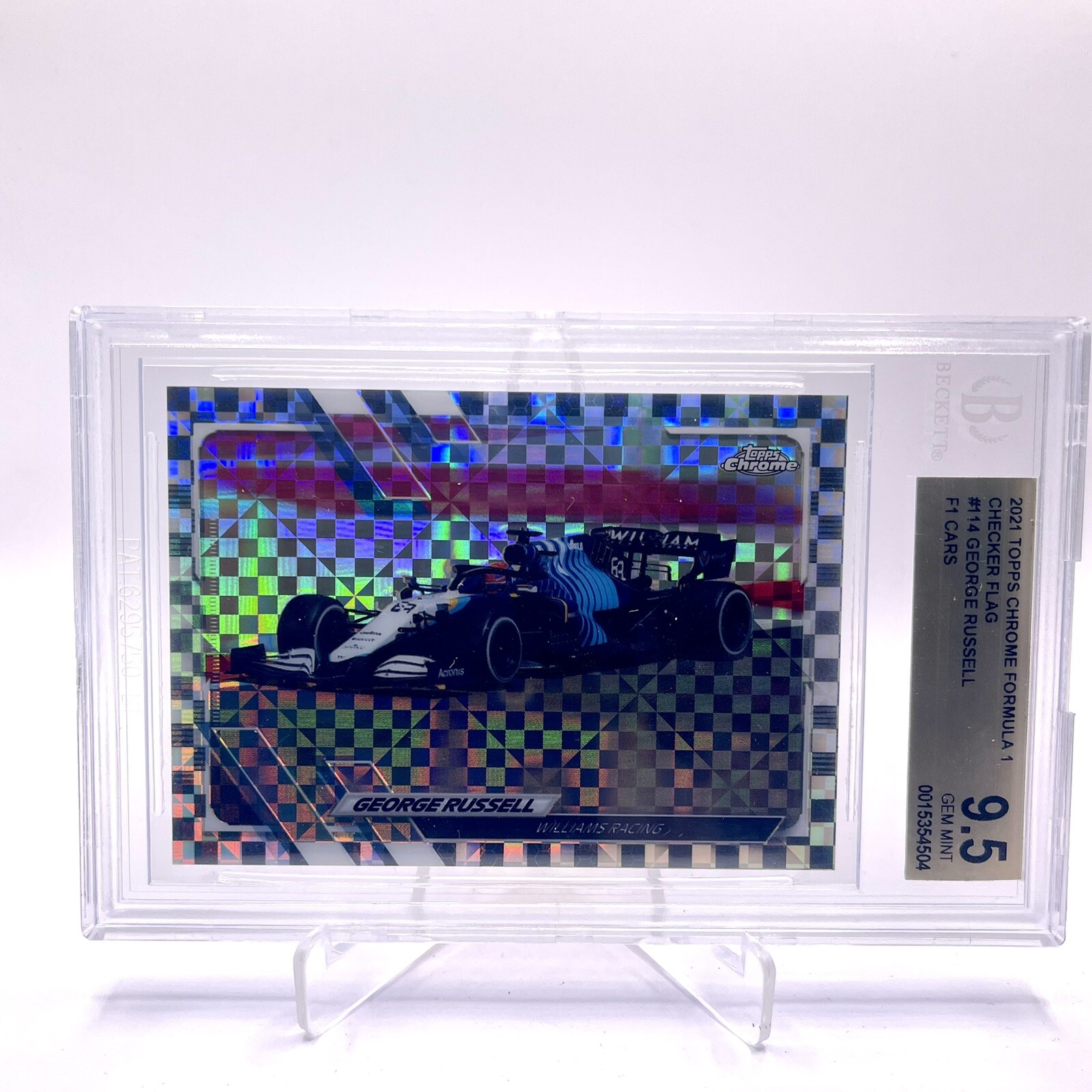 2021 Topps Chrome Formula 1 F1 Checker Flag Refractor George Russell ...