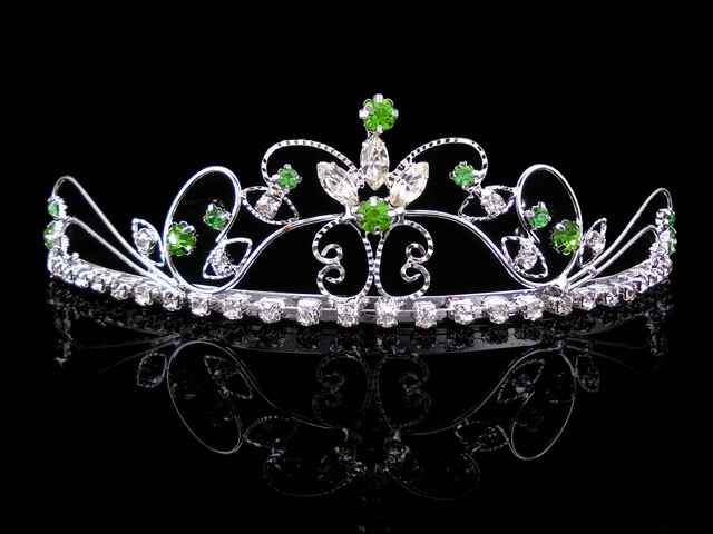 55 Styles Green Crystal Queen Princess Tiara Crown Wedding Princess For ...