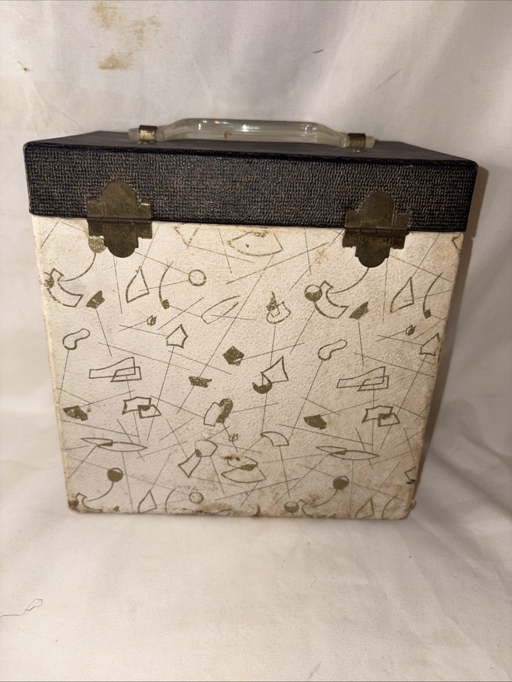 Vintage Platter Pak 45 Record Holder Brown Lucite Handle Carrying Case ...