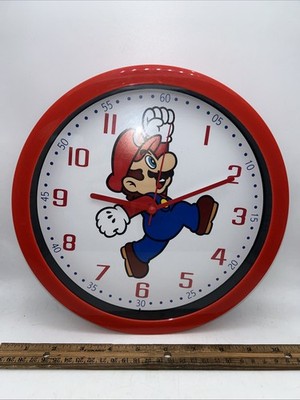 Nintendo SUPER MARIO Wall Clock Analog Display GSM3072 - Works Great 10 ...
