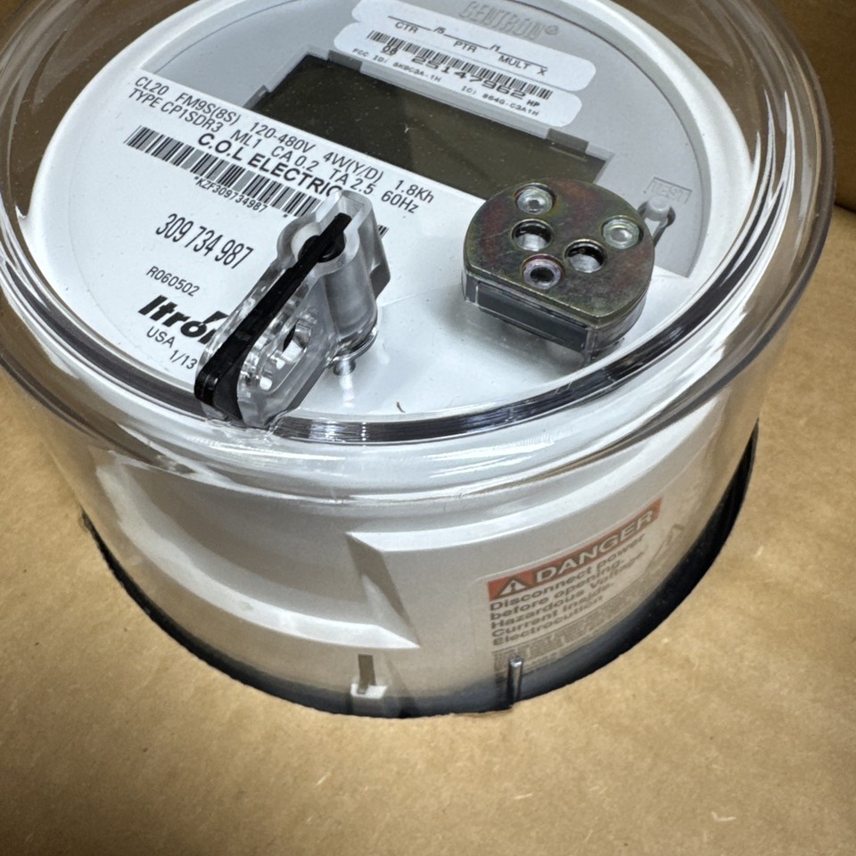 ITRON WATTHOUR METER KWH, CP1SDR3, FM9S, 4W, 10 LUG, Y/D, 320A 120-480V ...