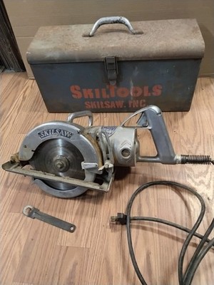 Vintage Skil Saw Model 77 W/ Original Metal Case Works Antique Circular ...