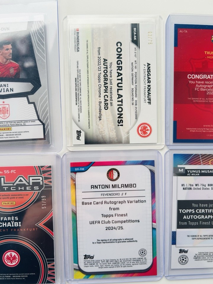 Topps & Panini Football Card Numbered Auto, Patch And Patch Auto Bundle ...